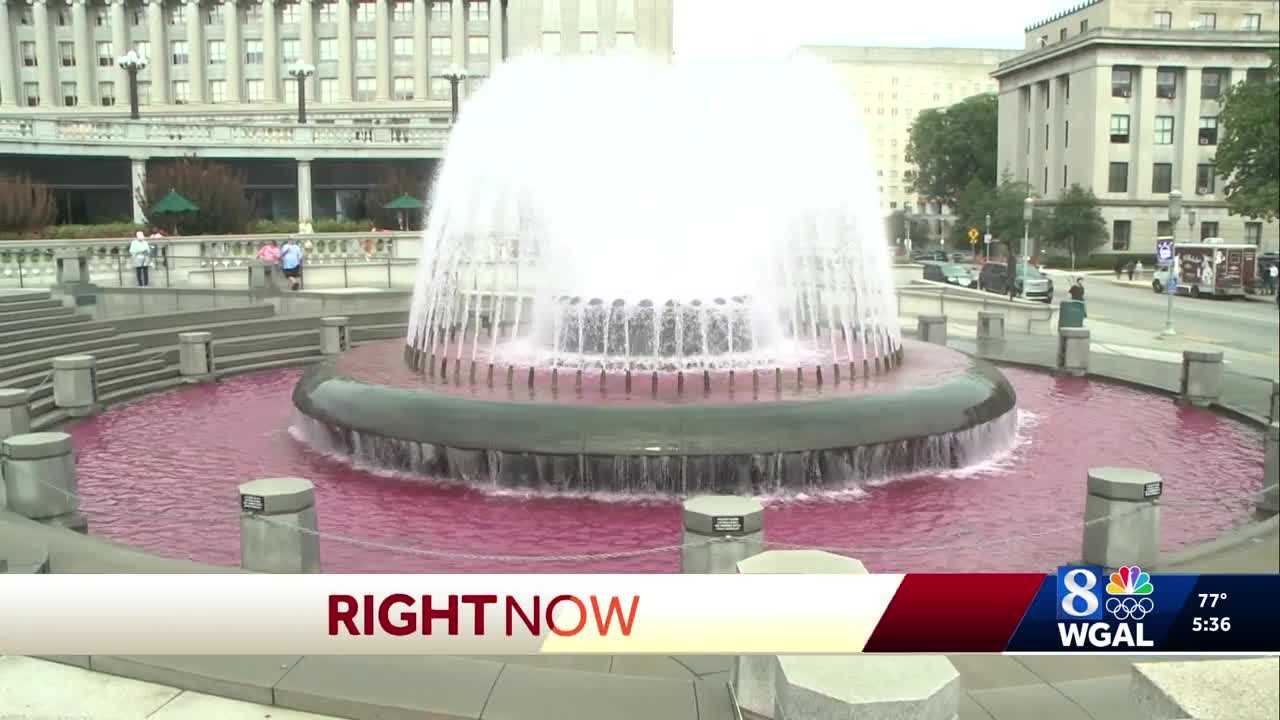 Pennsylvania's state Capitol fountain turned pink for Breast Cancer ...