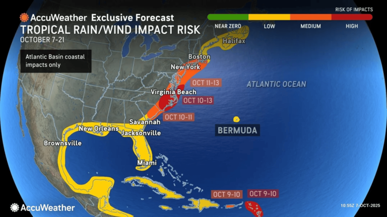 Two states at highest risk of tropical storm impacts this weekend