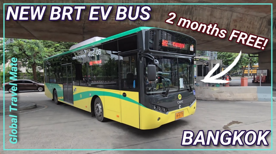 Bangkok BRT Line Ride with Electric EV Bus 🇹🇭 Thailand – Eco-Friendly ...