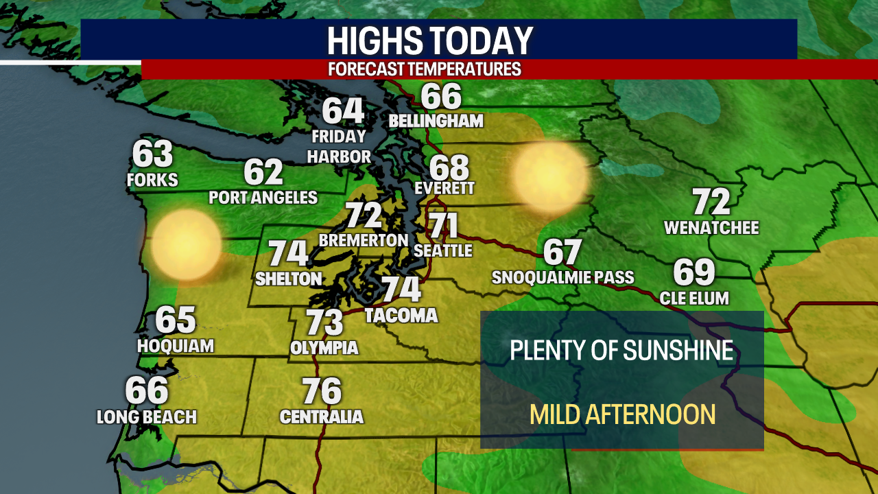 Seattle weather: One more warm day Tuesday, then a big shift