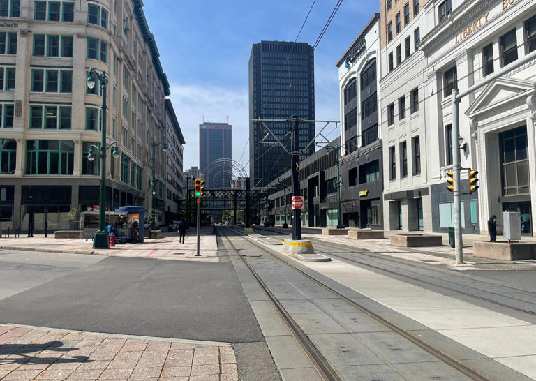 Part of Main Street in downtown Buffalo closed until further notice
