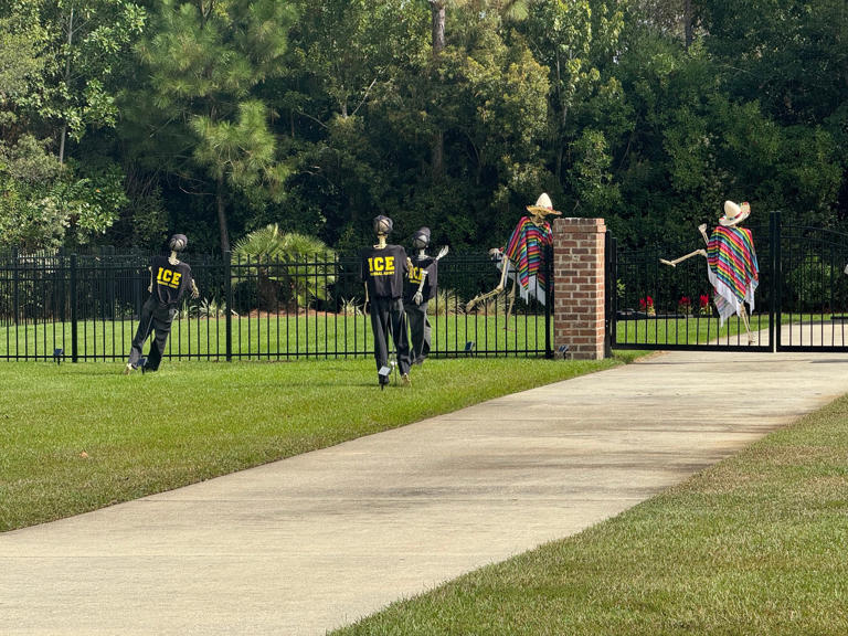 Controversial ICE Halloween display in Mobile County sheriff’s front yard