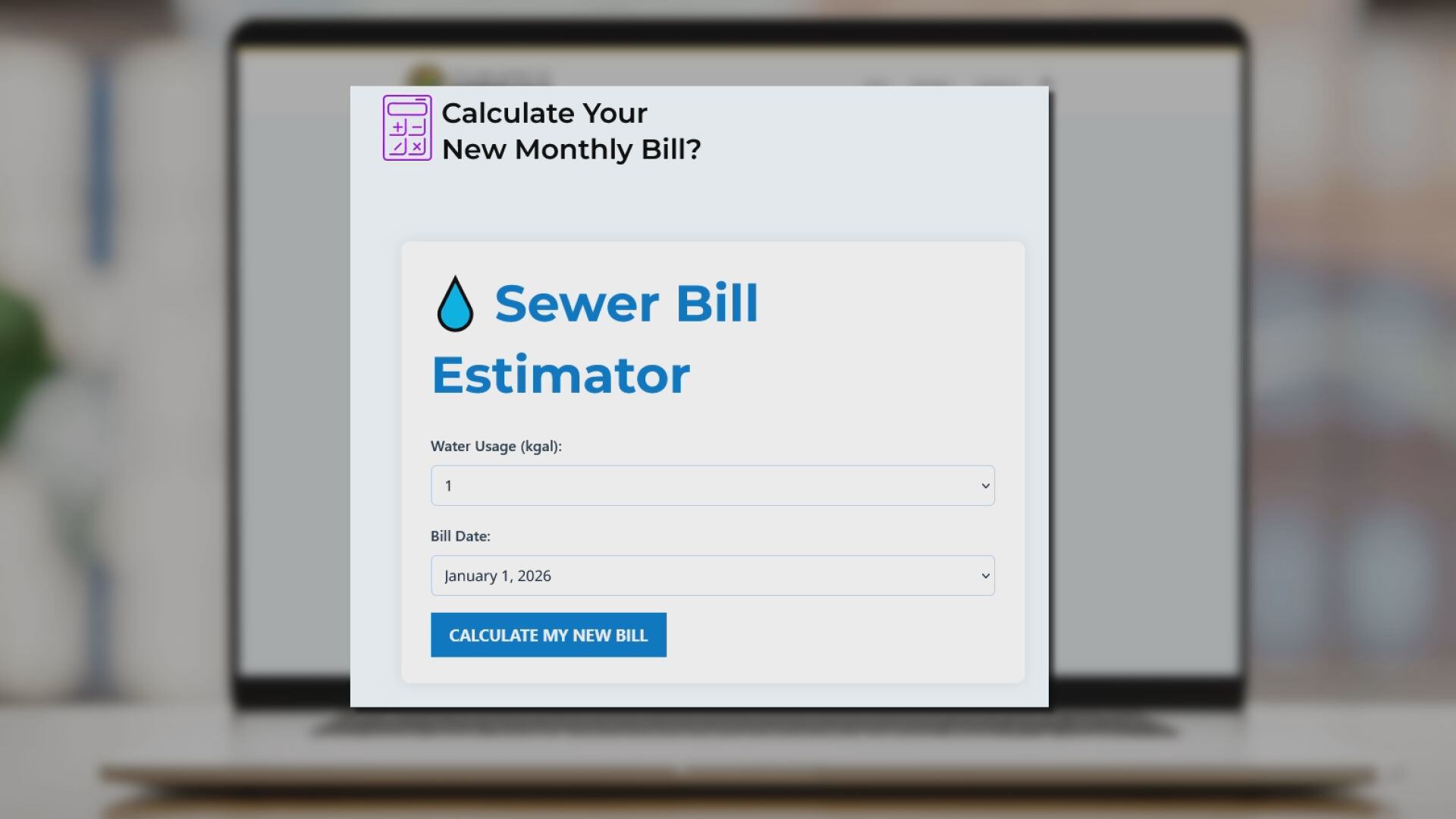 City rolls out tool to help residents calculate sewer bills