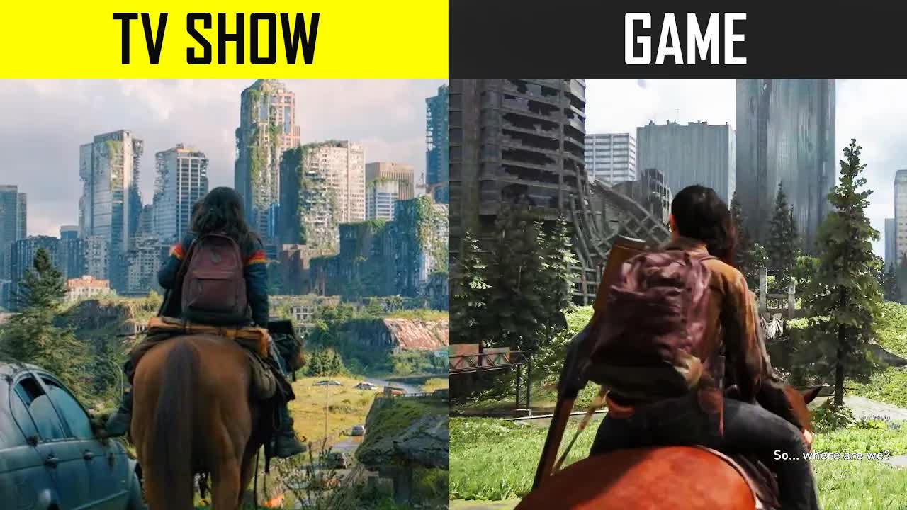 The Last of Us season 2 episode 3 side by side scene comparison