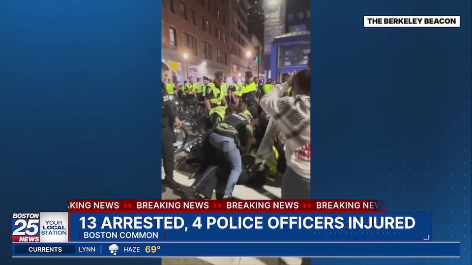 Four officers injured, 13 arrested after protest on Boston Common turns ...