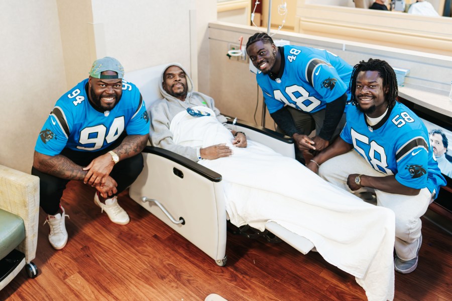 ‘Keep Pounding’: Carolina Panthers surprise cancer patients in Charlotte