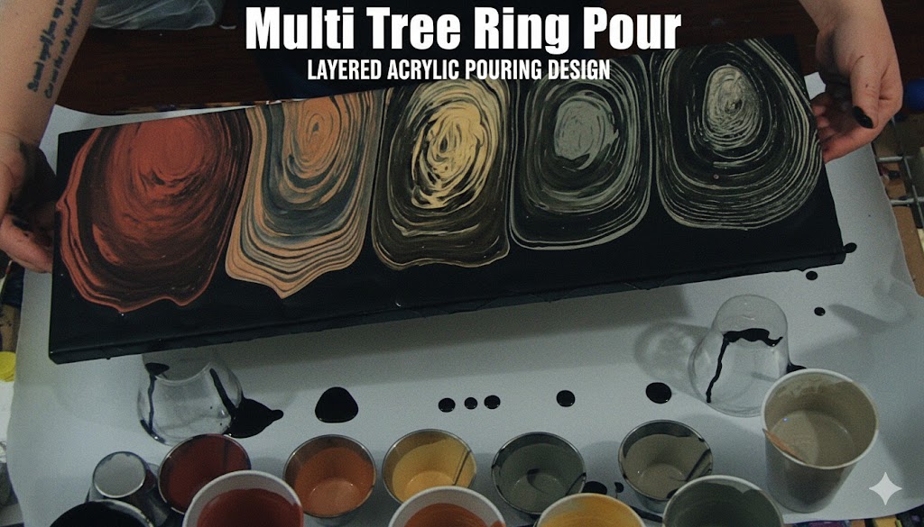 Multi Tree Ring Pour | Layered Acrylic Pouring Design