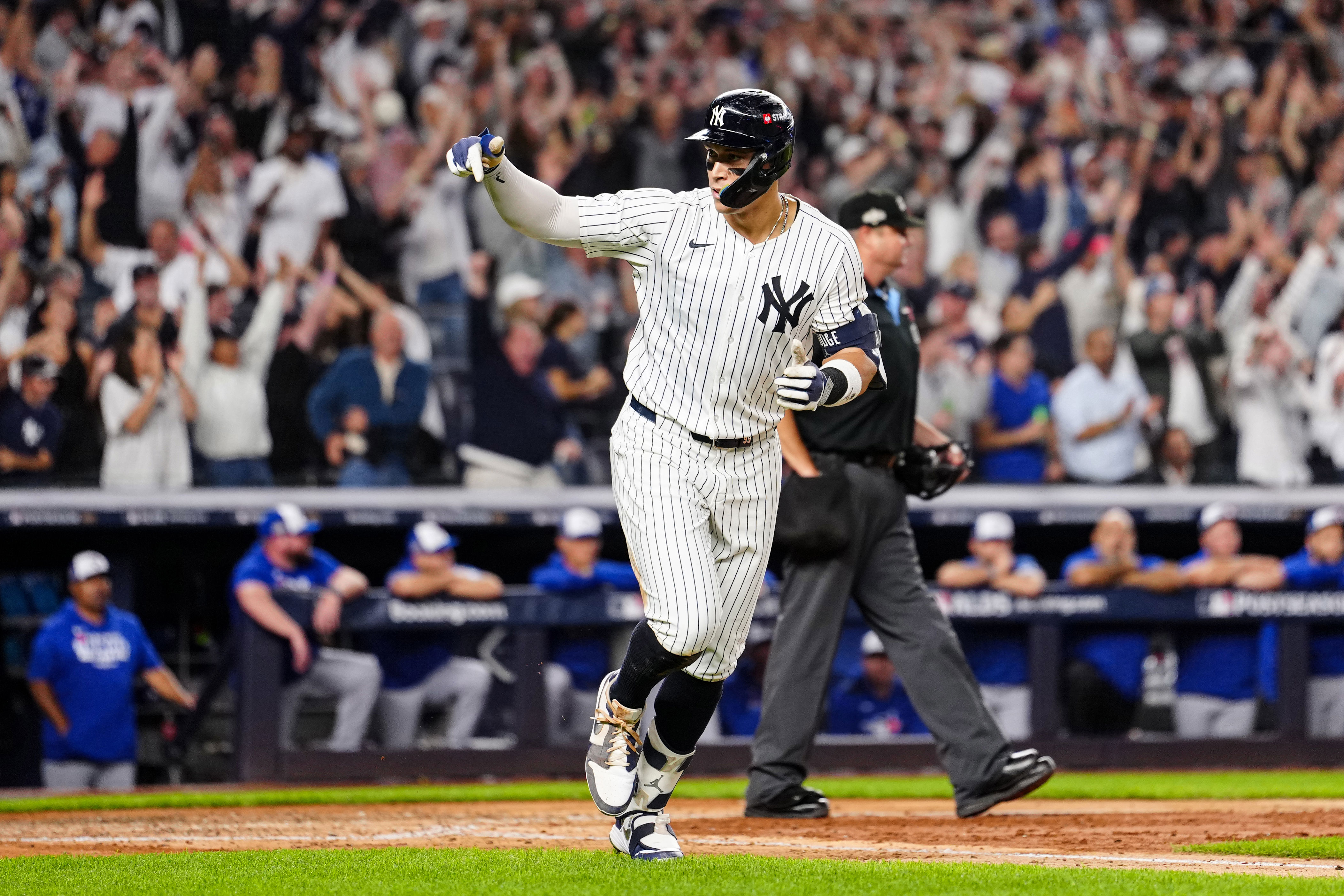 MLB Playoffs: Aaron Judge leads Yankees rallying back past Blue Jays to ...