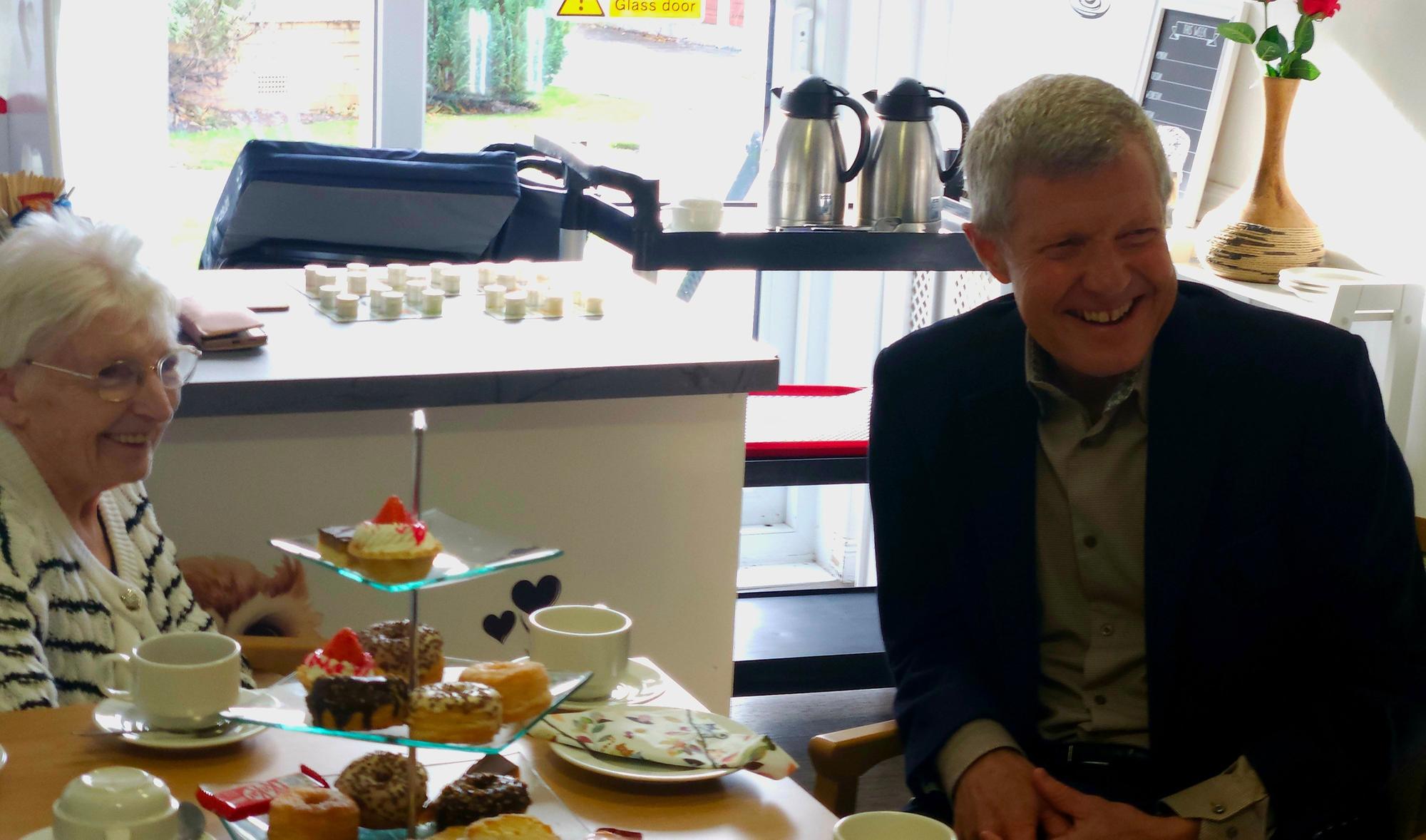 Warm welcome for St Andrews MP and MSP at Balnacarron Care Home