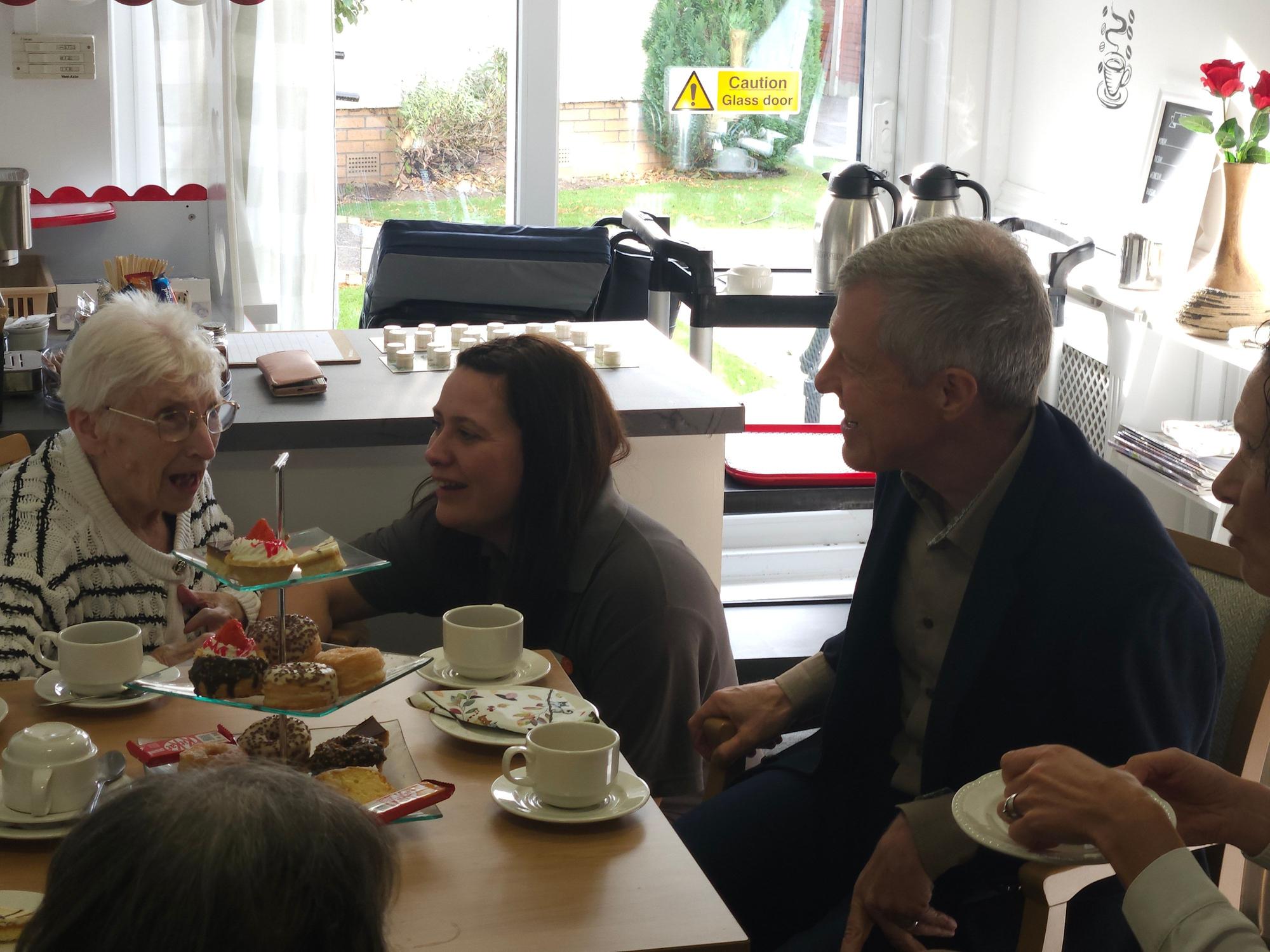 Warm welcome for St Andrews MP and MSP at Balnacarron Care Home