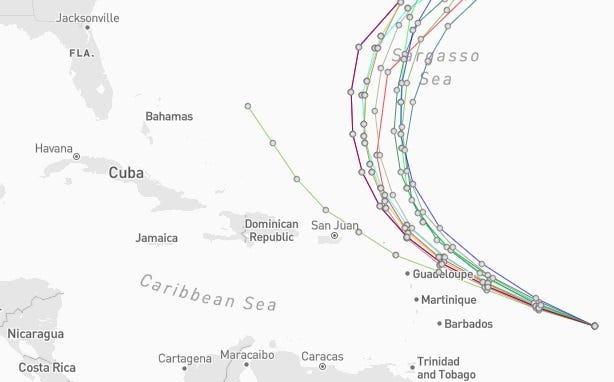 Tropical Storm Jerry spaghetti models, path. Will strengthening storm ...