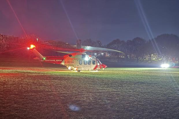 Person airlifted from sea in dramatic late-night rescue