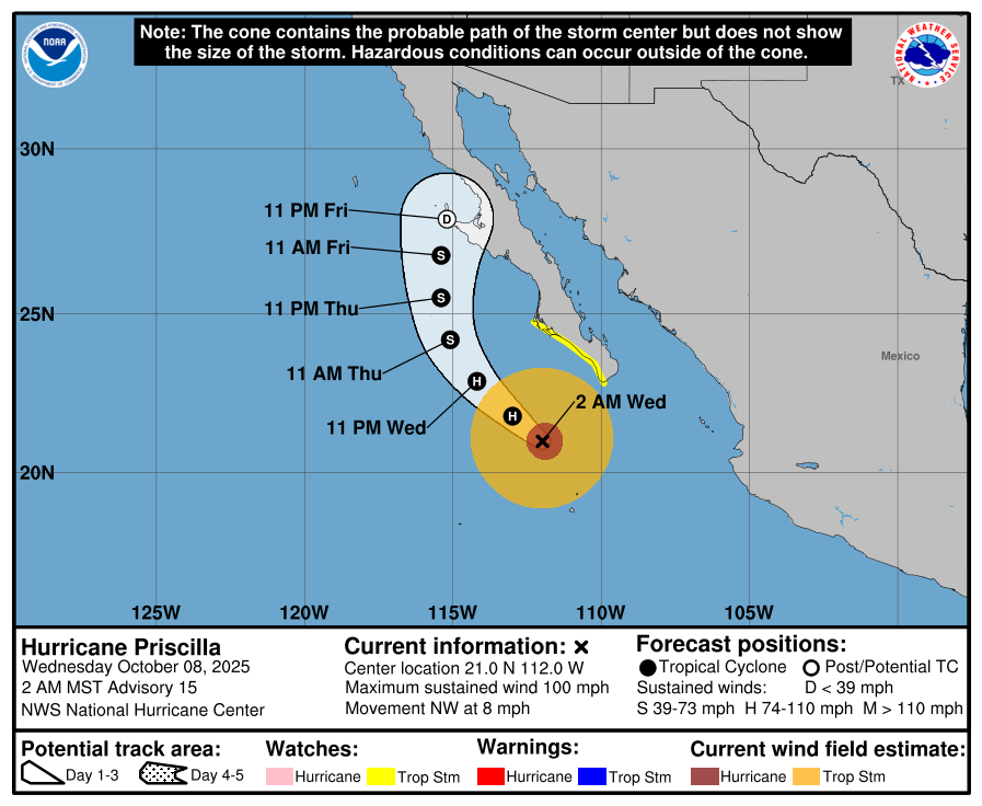 Hurricane Priscilla brings rain and flood risk to Southern California