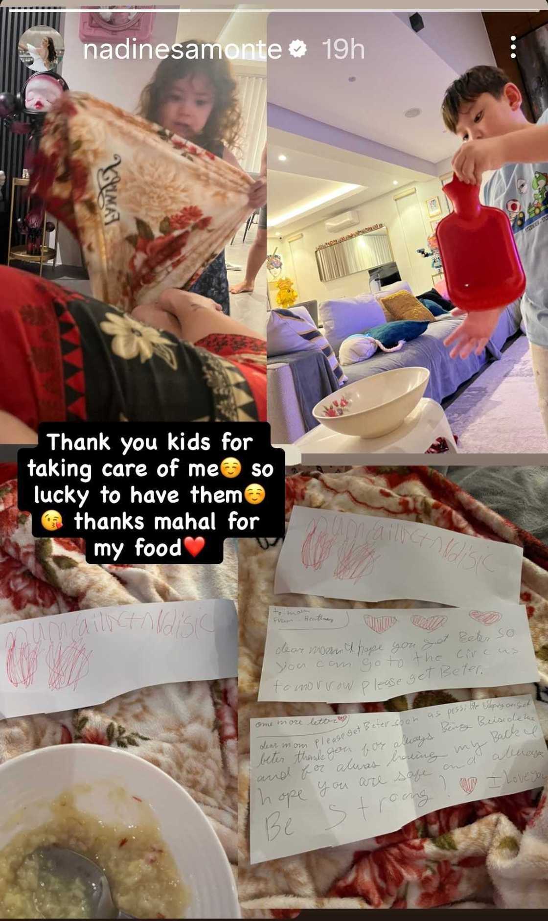 Nadine Samonte shares her kids’ sweet gestures while she’s sick