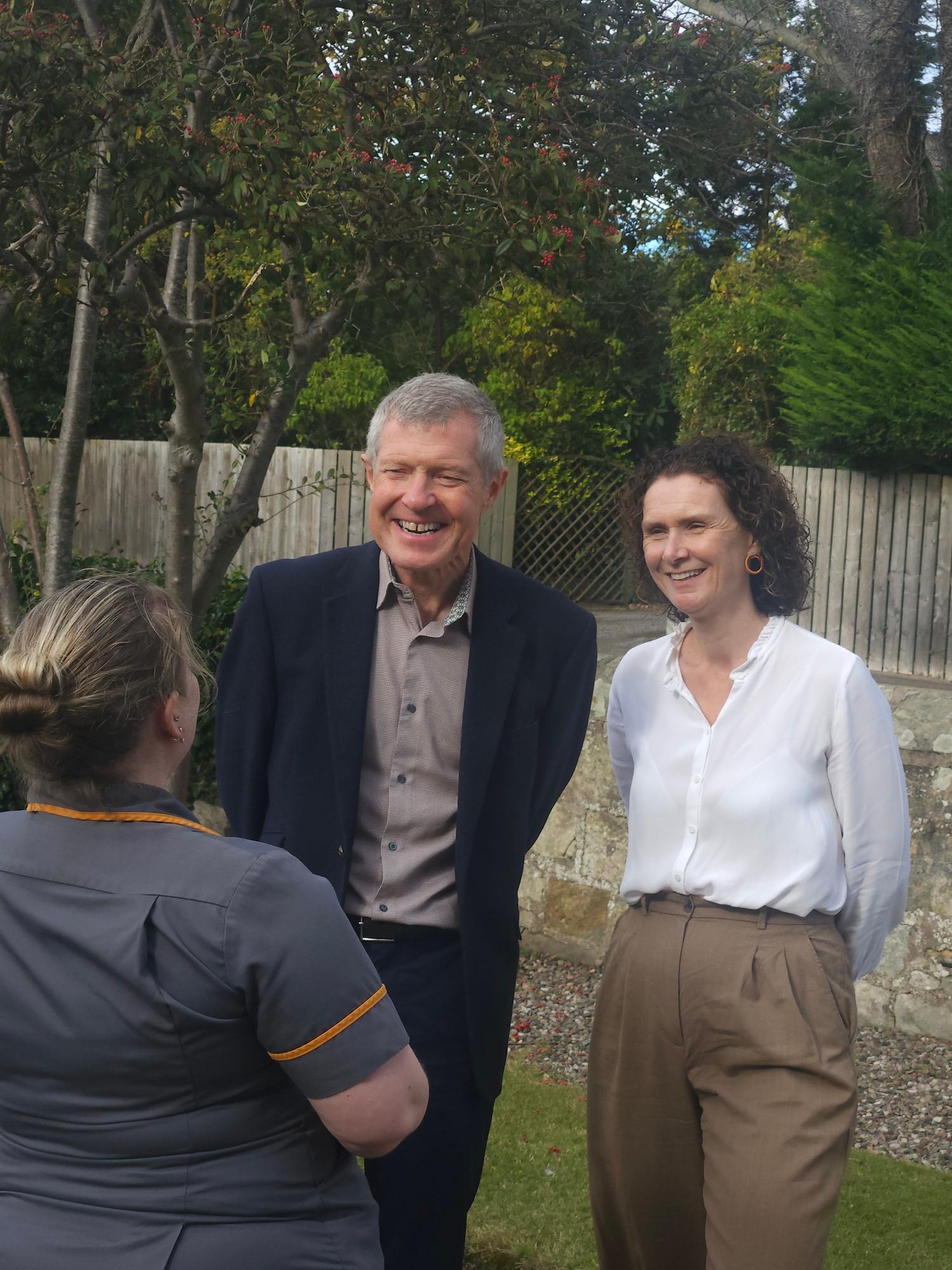 Warm welcome for St Andrews MP and MSP at Balnacarron Care Home