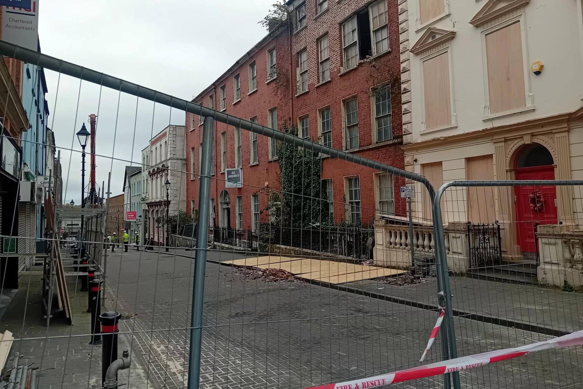 Derry street still closed after partial collapse of wall at weekend