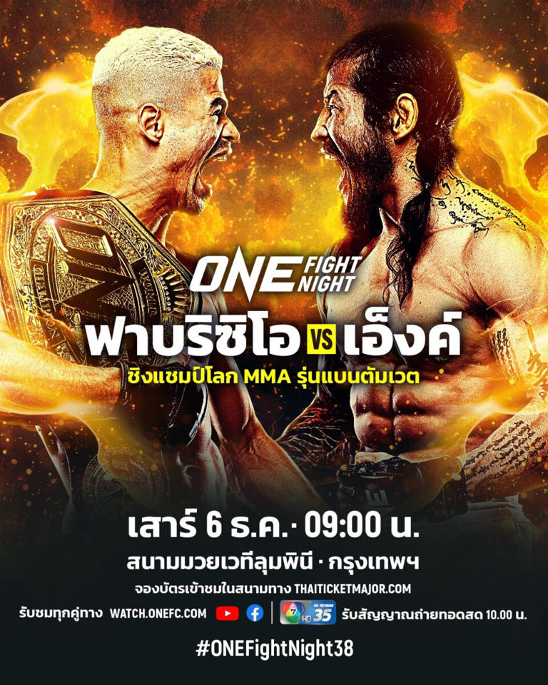 เดือดท้ายปี! “ฟาบริซิโอ” รั้งบัลลังก์ดวล “เอ็งค์” พร้อม 3 นักชกไทยบู๊ ...