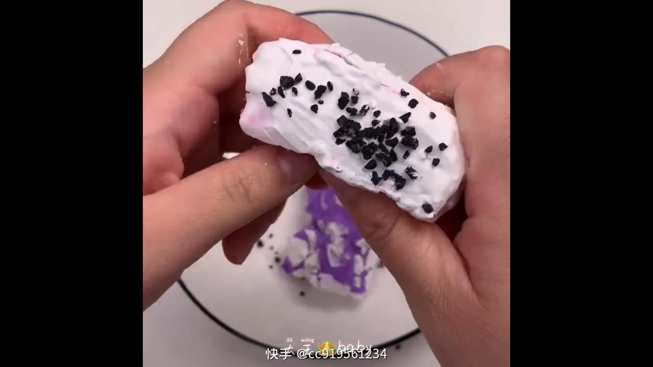 Squeezing Hard Crunchy Colorful Clay