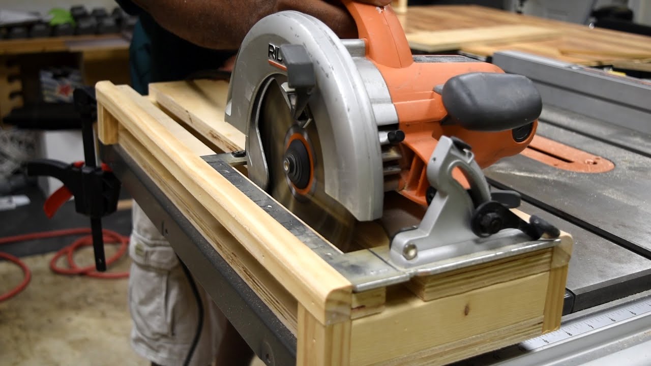 DIY circular saw crosscut jig for perfect cuts
