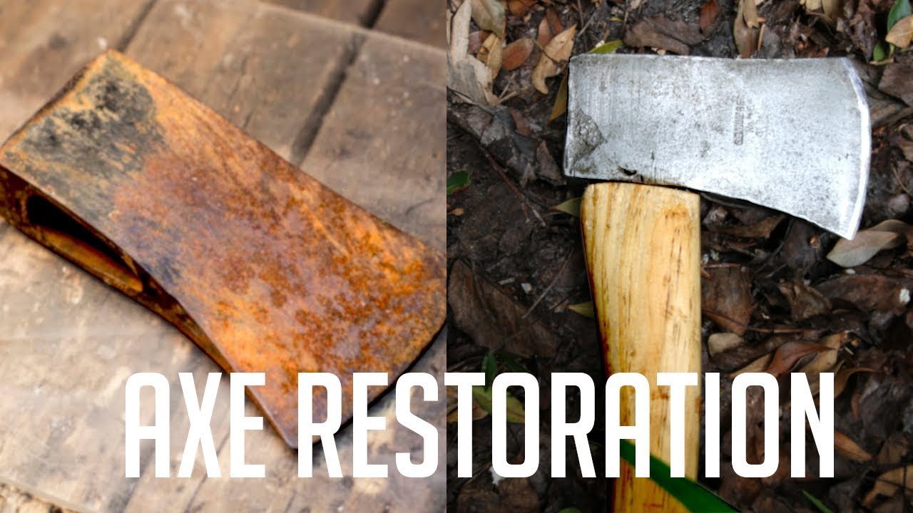 Old rusty axe restoration