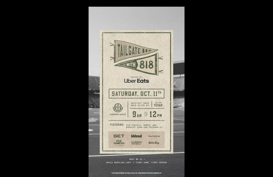 818 Tequila and Uber Eats bring tailgate experience to Dallas