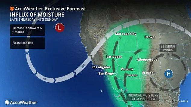 Hurricane Priscilla eyes six US states in its 'cone of uncertainty' as ...