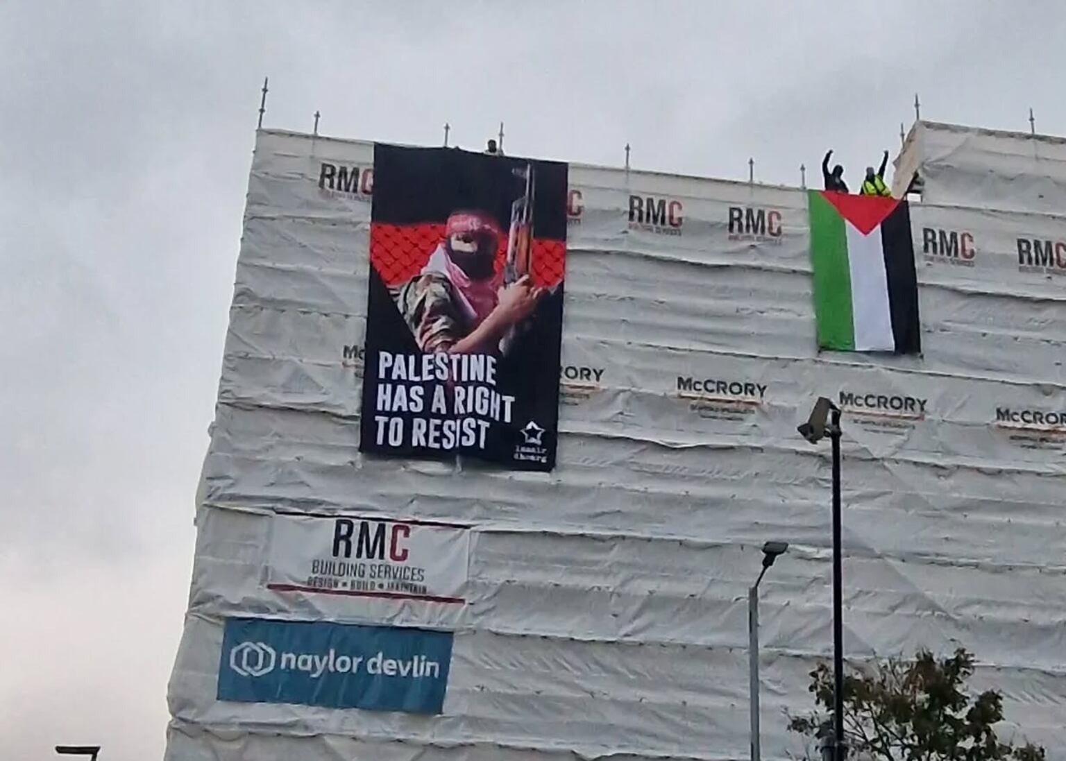 Banner in Belfast celebrating October 7 Hamas attack on Israel is ...