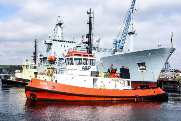Royal Navy’s fifth largest ship gets refit in Falmouth