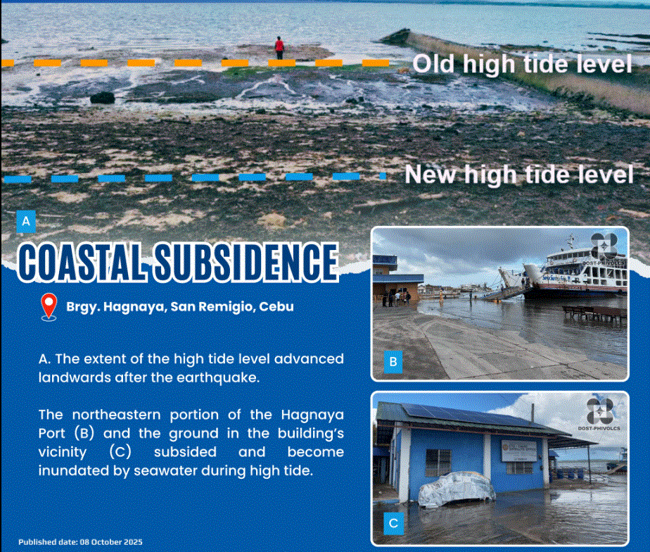 Cebu earthquake caused coastal subsidence in San Remigio town —PHIVOLCS