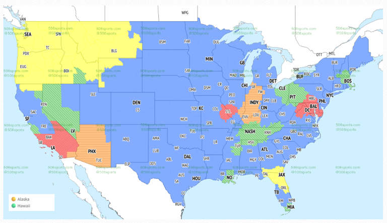 NFL Week 6 television maps: Tennessee Titans vs. Las Vegas Raiders