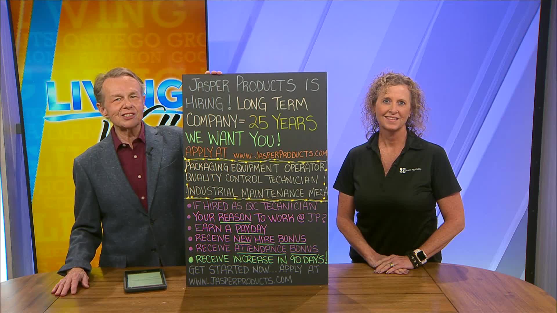 Now Hiring at Jasper Products