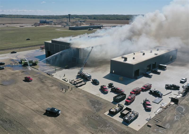 Crews battle fire at chemical manufacturer in maintenance building ...