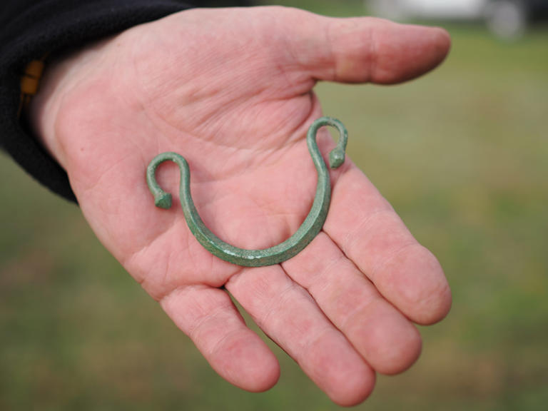 Incense bowl and helmet handle among finds at National Trust estate dig