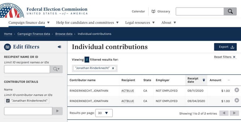 Alleged Palisades fire arsonist Jonathan Rinderknecht donated to Joe ...