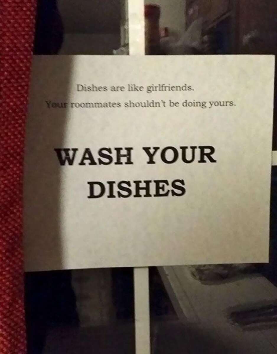 20 Silly Signs People Left For Their Roommates