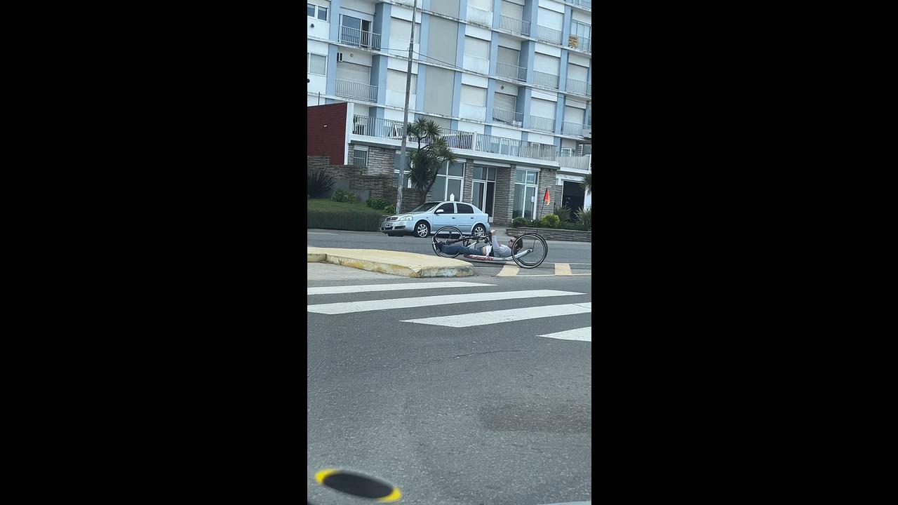 Man Riding a Hand Bike