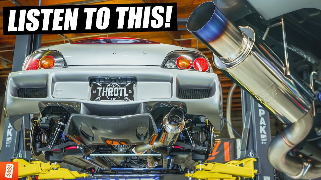 Exhaust install on the turbocharged Honda S2000 AP2 build
