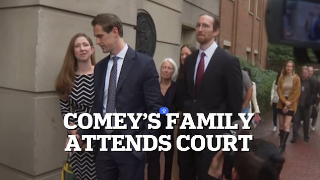 Comey's family arrive at Virginia court ahead of his appearance