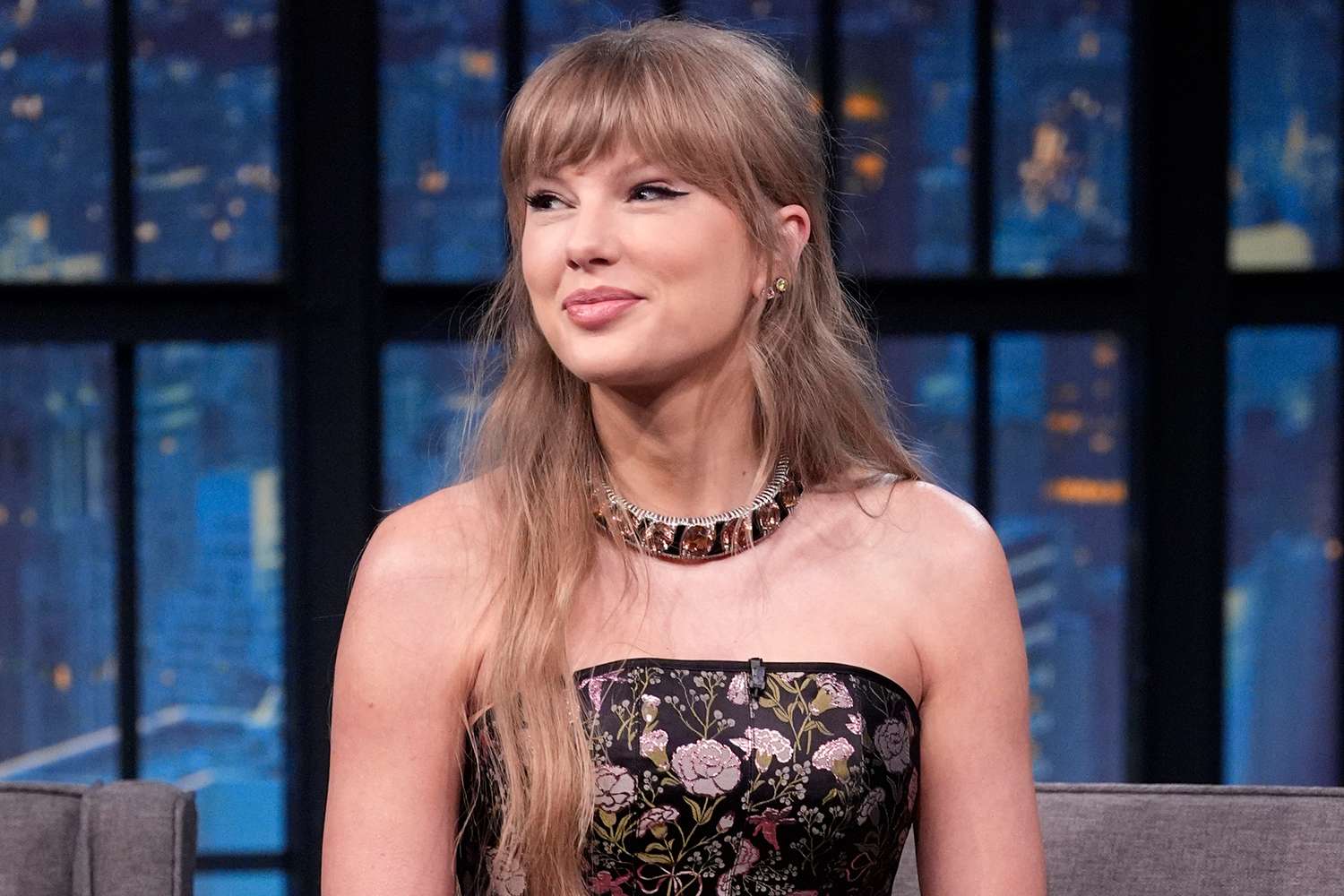 Taylor Swift Wears Floral Corseted Set During Her 'Taykover' of 'Late Night With Seth Meyers'