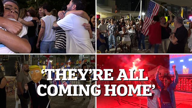 Families of Israeli hostages celebrate news of Trump's Gaza peace deal