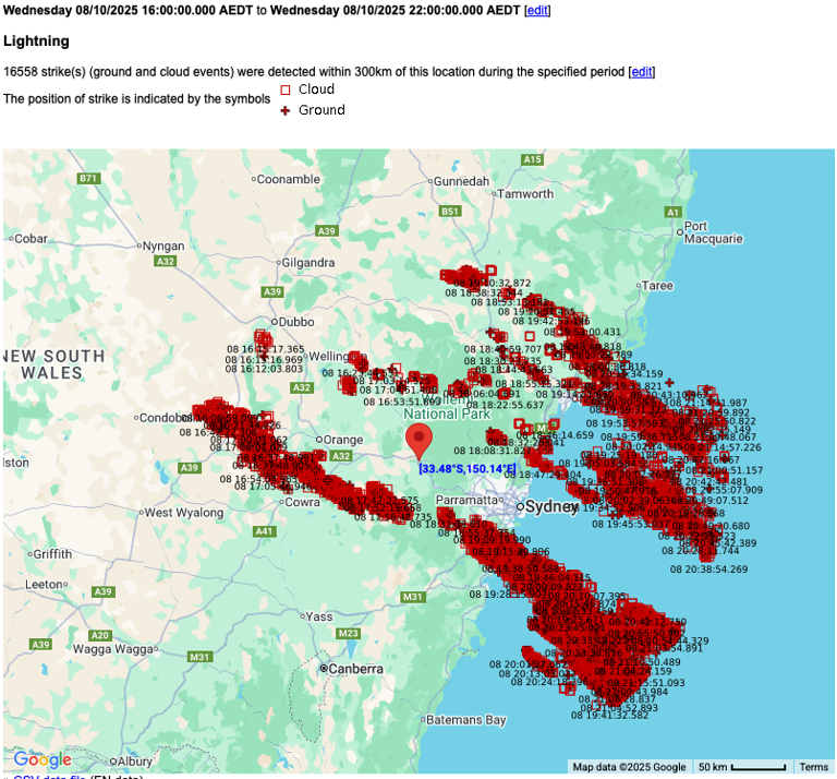 Dry lightning causing fires in eastern Australia