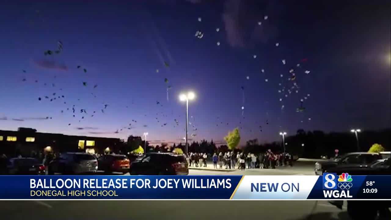 Balloon release held at Donegal High School to honor Joey Williams, a ...
