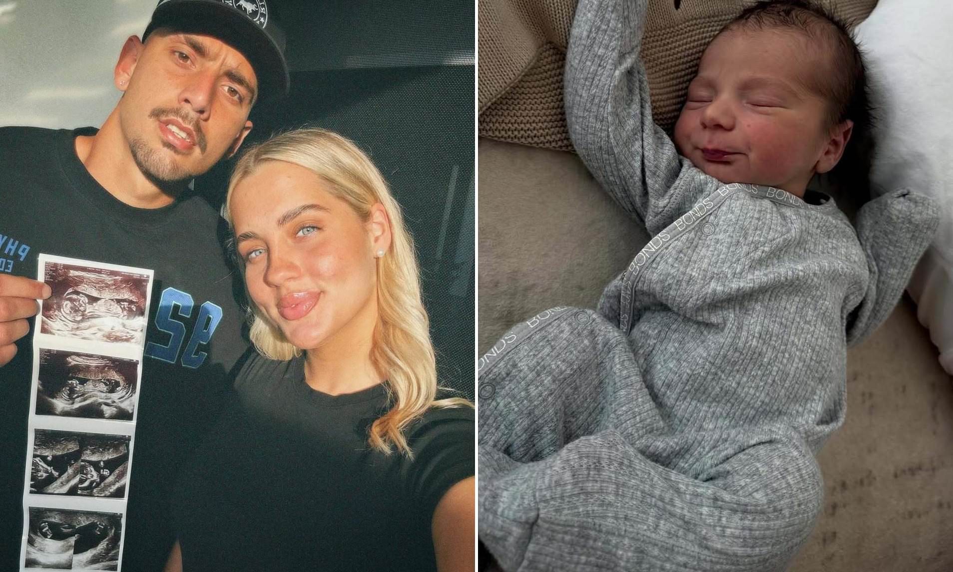 Baby joy! AFL star Joel Jeffrey welcomes son with his partner Lucy ...