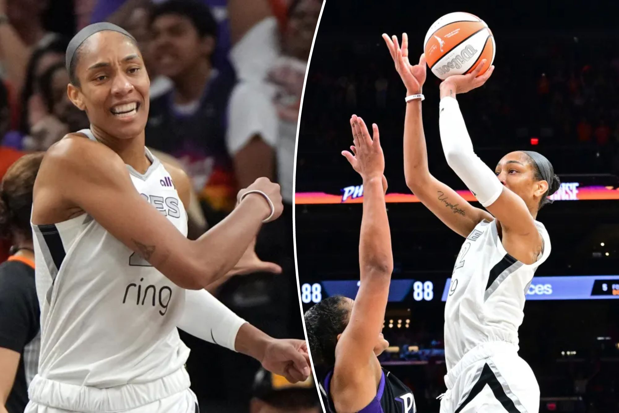 A’ja Wilson’s bucket in closing seconds propel Aces to 3-0 lead in WNBA ...