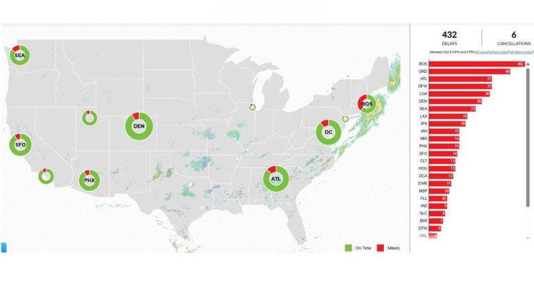 Map shows airports worst hit by delays amid staffing shortage