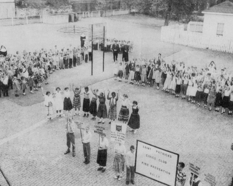 St. Patrick's eighth-graders lead 1955 fire prevention rally in Alton