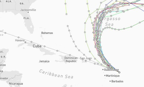 Tropical Storm Jerry spaghetti models, path. Will future hurricane stay ...