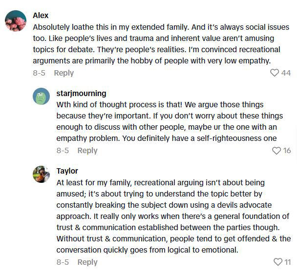 What Are Your Thoughts On Recreational Argumentation?