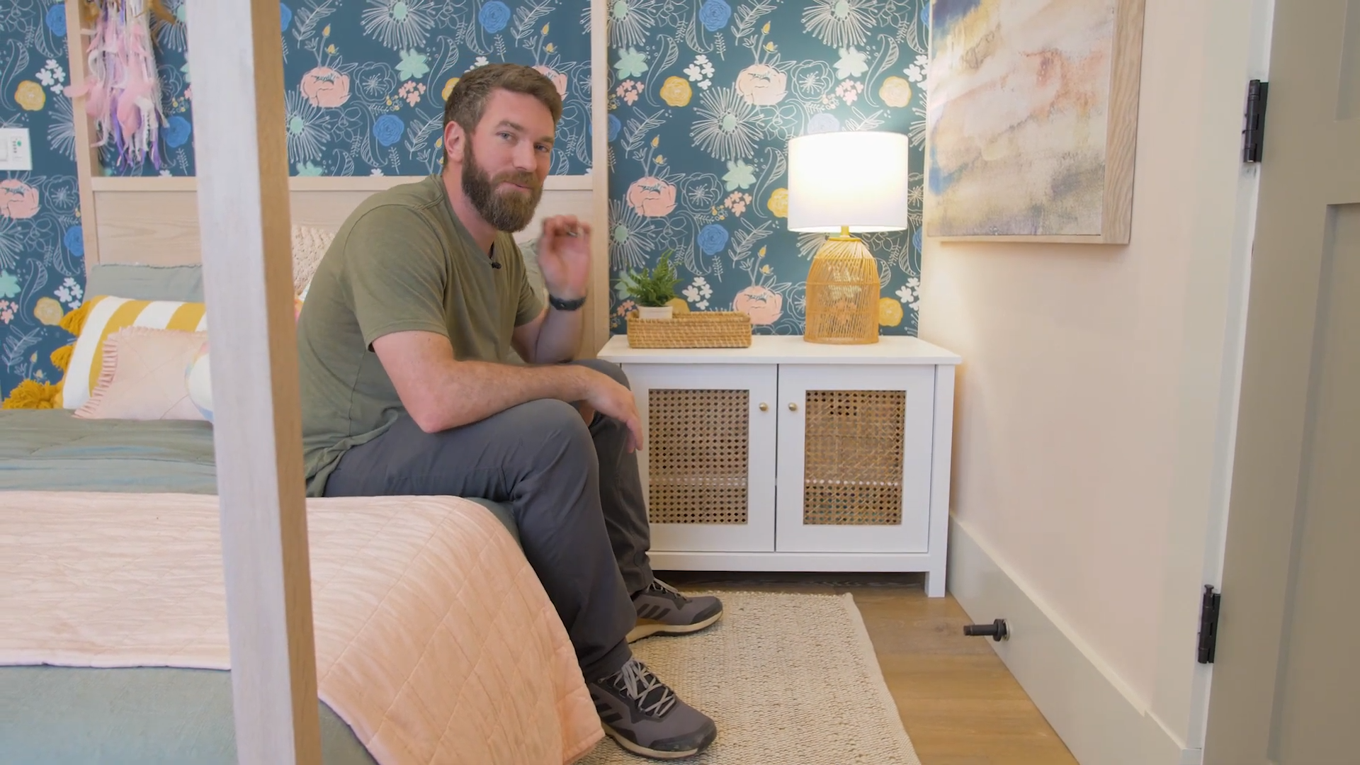 How to build a simple nightstand with a modern cane design