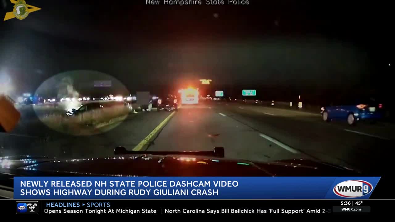 New videos show scene of New Hampshire highway crash that injured Rudy ...